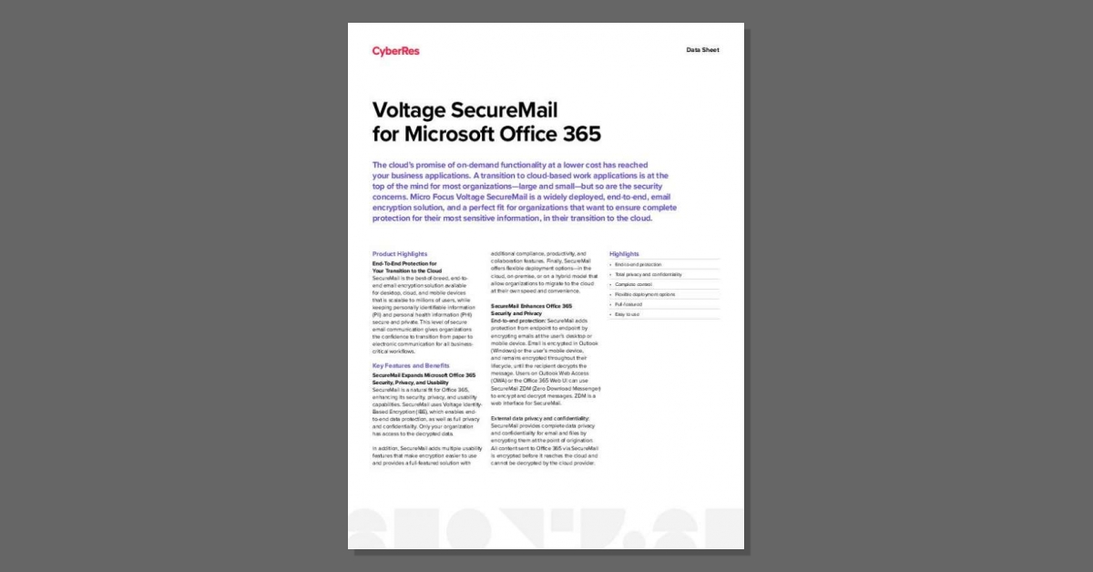Voltage SecureMail for Microsoft Office 365